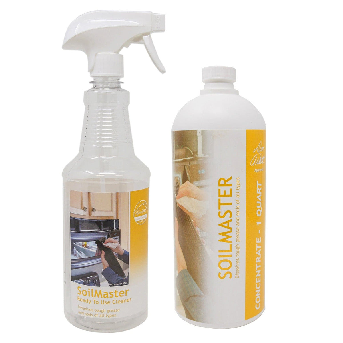 Don Aslett SoilMaster Concentrate and Empty Bottle – Dissolves Tough G